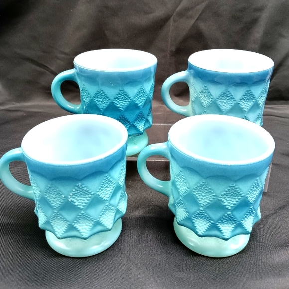 Fire King | Dining | 4 Fire King By Anchor Hocking Kimberly Blue Ombre ...